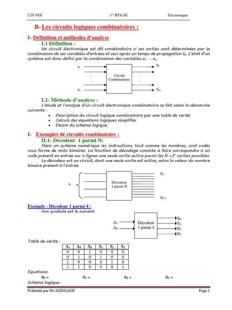 Cours - Traitemen - Numerique Circuit Logique 3 | PDF | Ingénierie ...