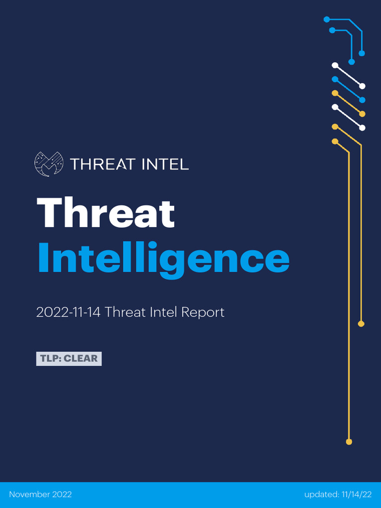 Threat Intelligence Report 1668988886 | PDF | Ransomware | Malware