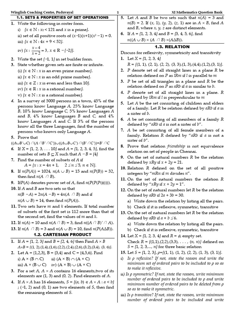 Namma Kalvi 11th Maths Question Bank em 216446 | PDF | Logarithm | Zero ...