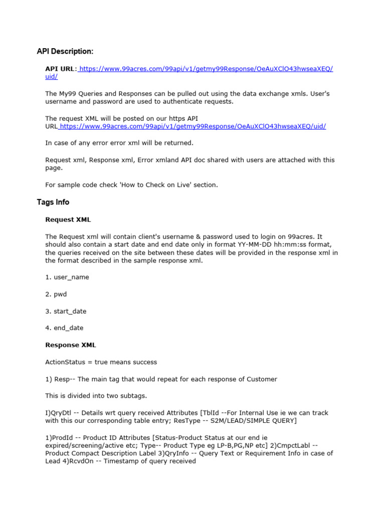 99acre - Pull API | PDF | Xml | User (Computing)