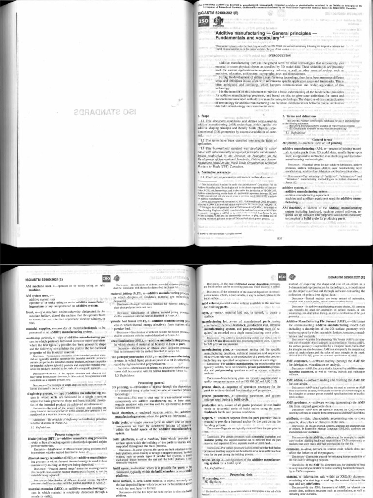 ASTM 52900 - Additive Manufacturing | PDF
