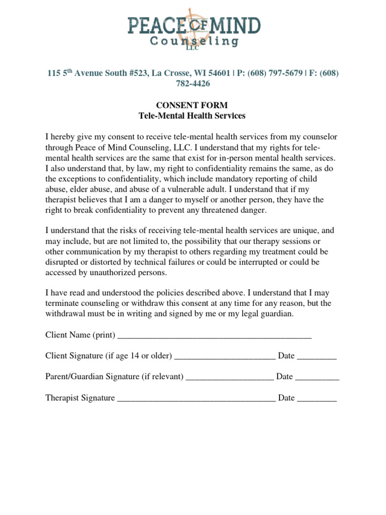 Telehealth Consent Form | PDF | Lifestyle
