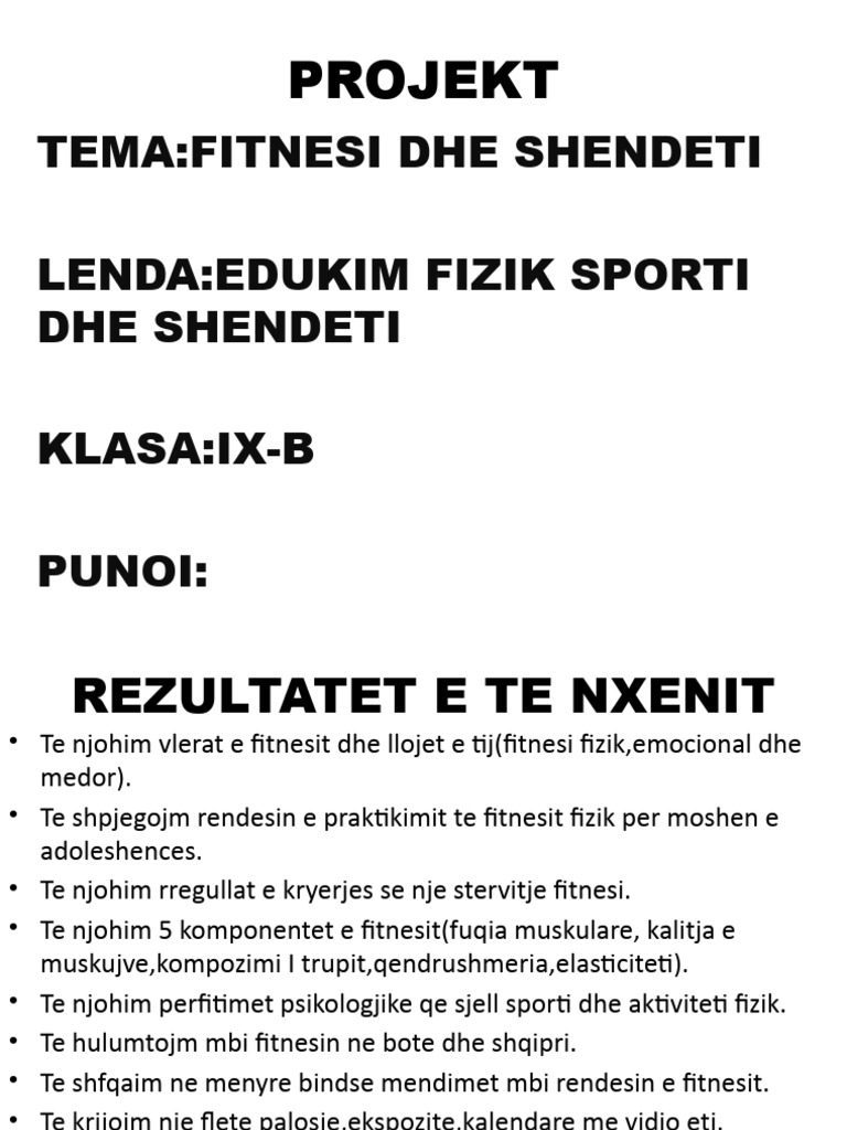 Fitnesi Dhe Shendeti | PDF