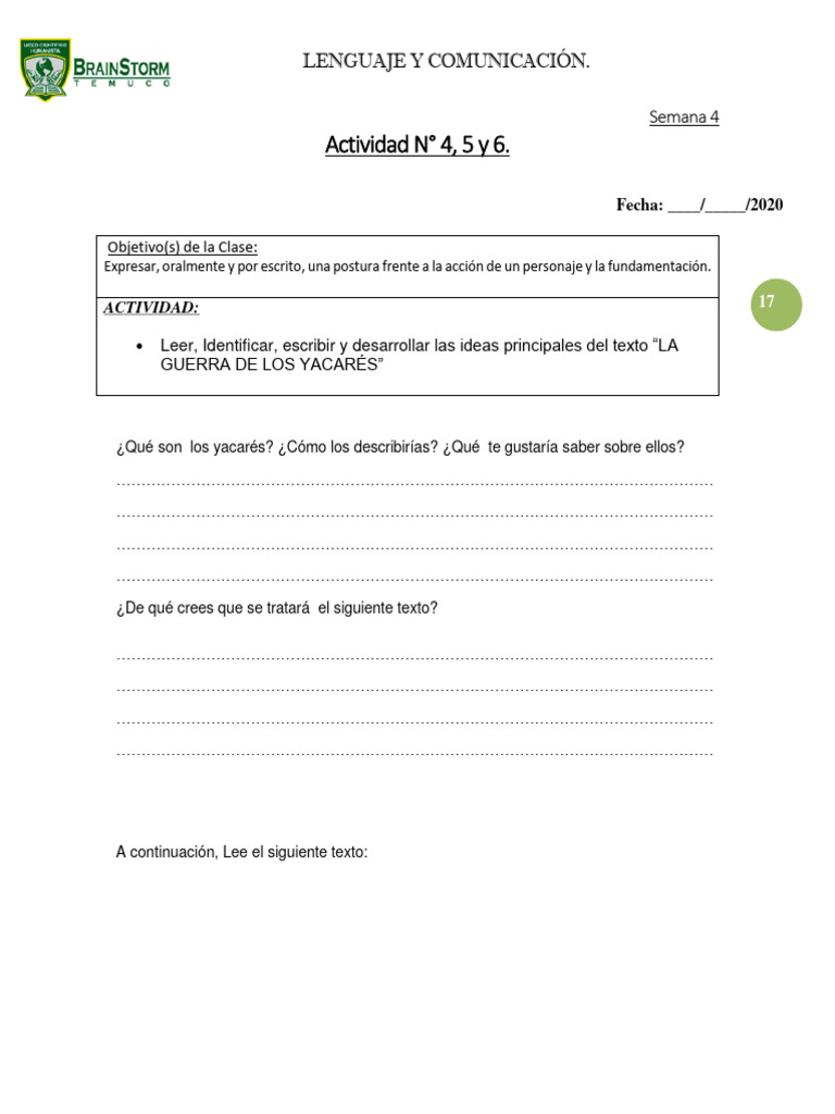 La Guerra de Los Yacares Actividades | PDF