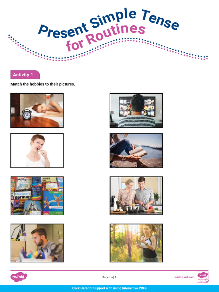 present simple tense atividade | PDF | English As A Second Or Foreign Language | Psycholinguistics