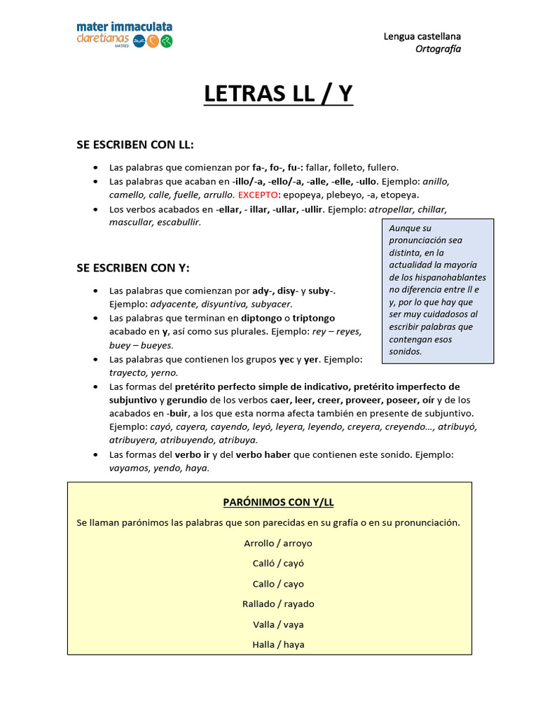 LETRAS LL e Y | PDF | Idiomas | Estudios de idiomas extranjeros