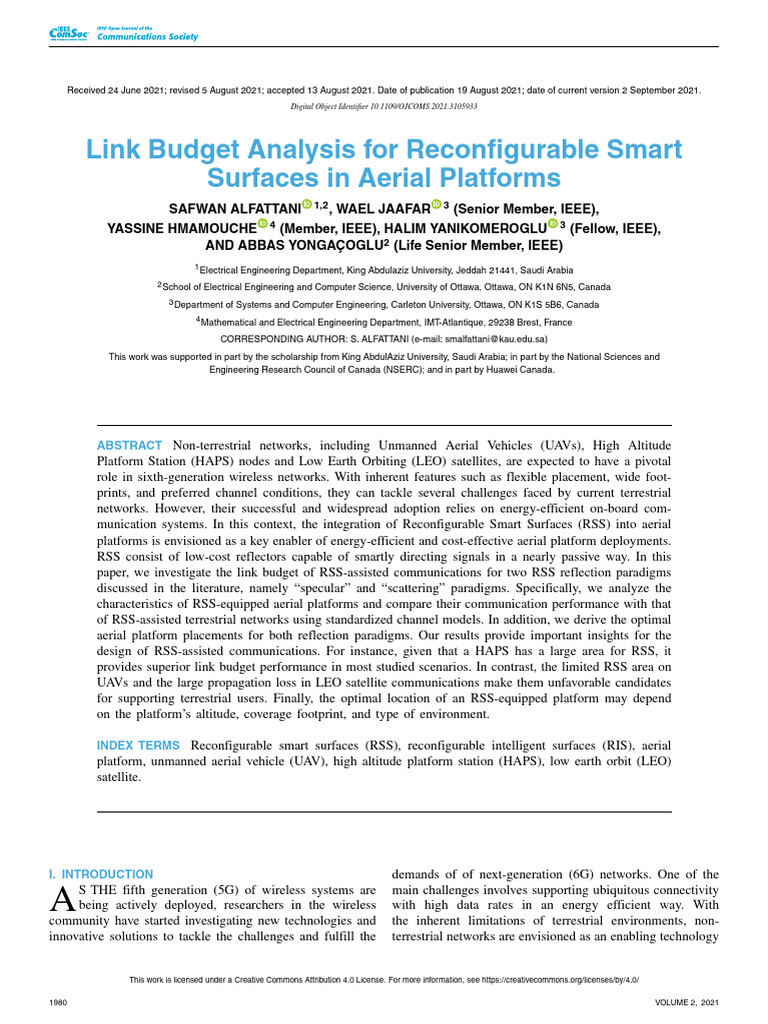 Link Budget for Smart Surfaces in UAVs | PDF | Antenna (Radio ...
