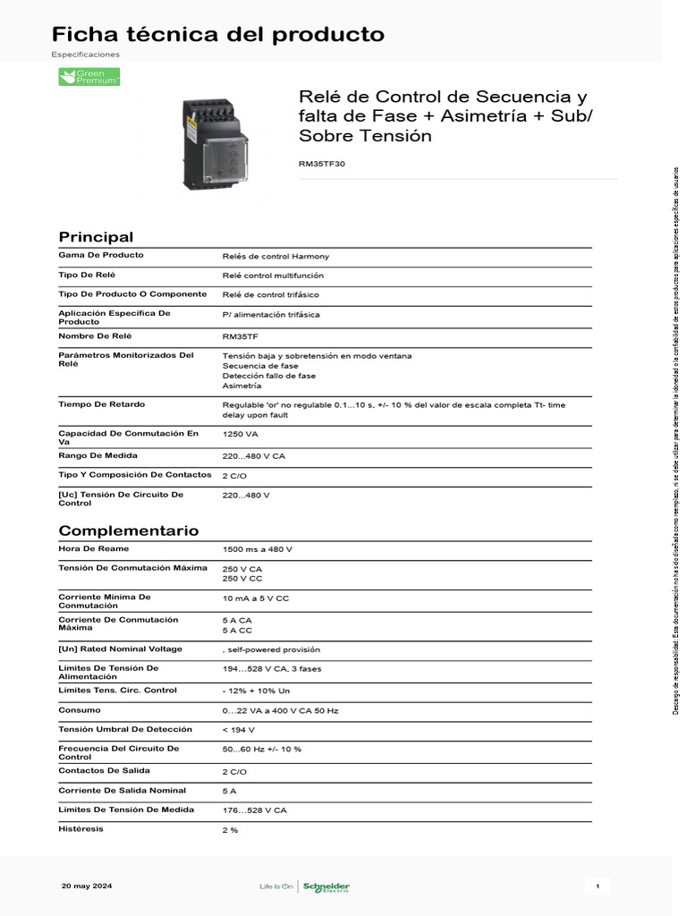 Schneider Electric - Zelio-Control - RM35TF30 | PDF | Relé | Tornillo Schneider Electric - Zelio-Control - RM35TF30 | PDF | Relé | Tornillo