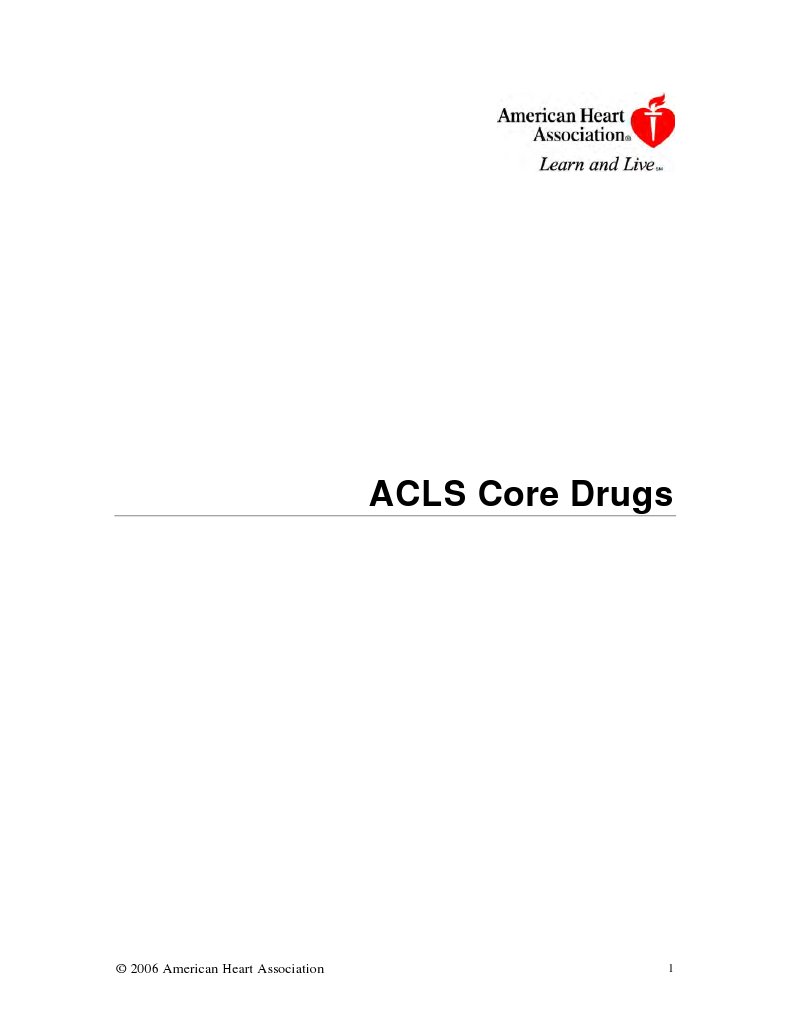 ACLS Core Drugs2 | PDF