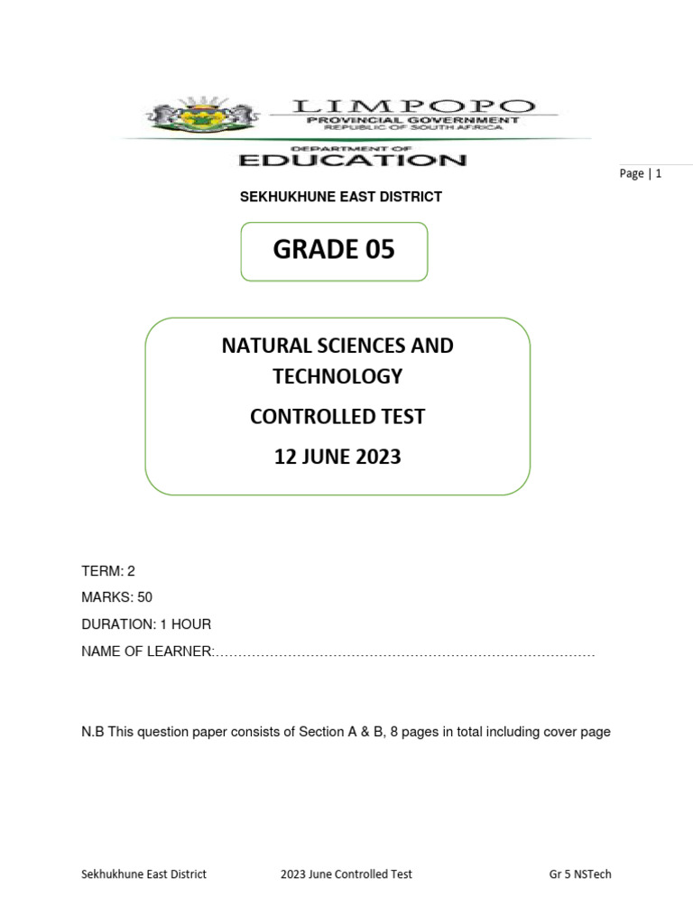 Grade 5 NSTech Term 2 Test Paper | PDF | Metals | Cookware And Bakeware