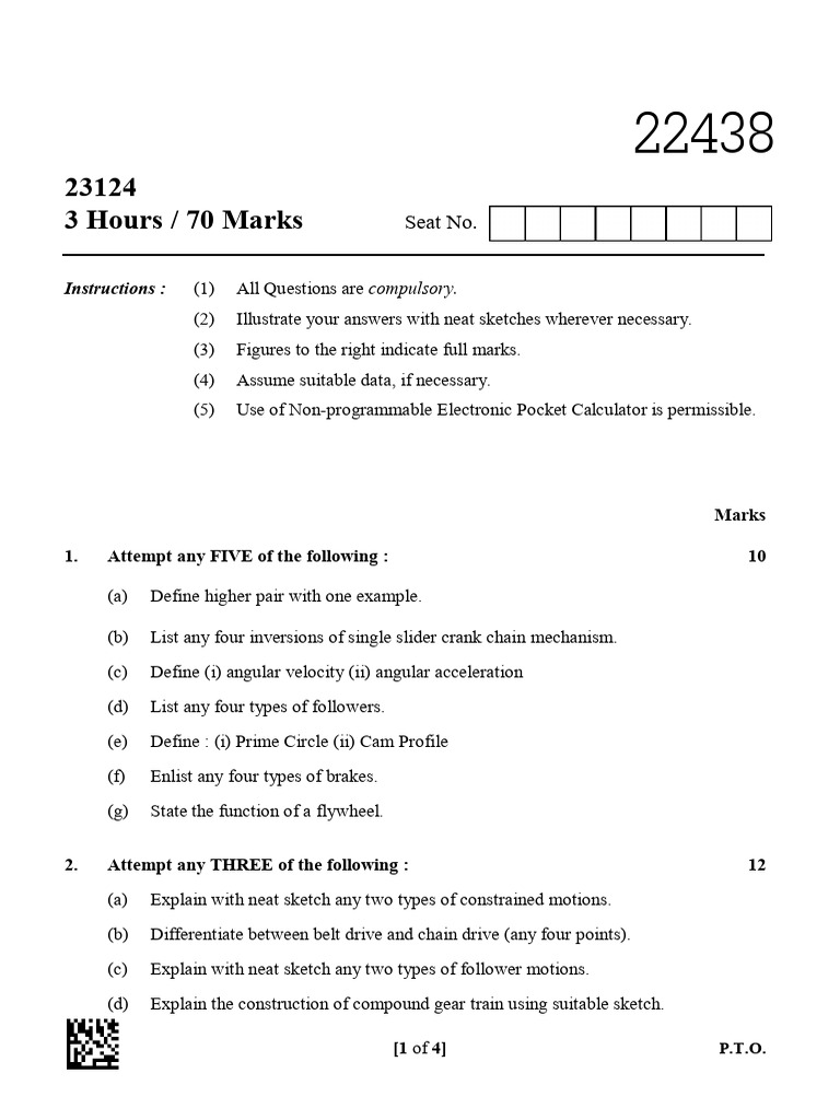 22438 Model Answer Paper Overview | PDF | Belt (Mechanical) | Ellipse