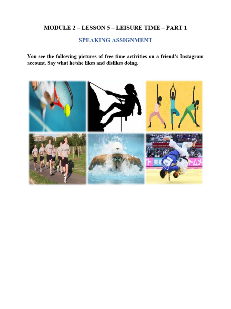 Leisure Time Speaking Assignment Guide | PDF
