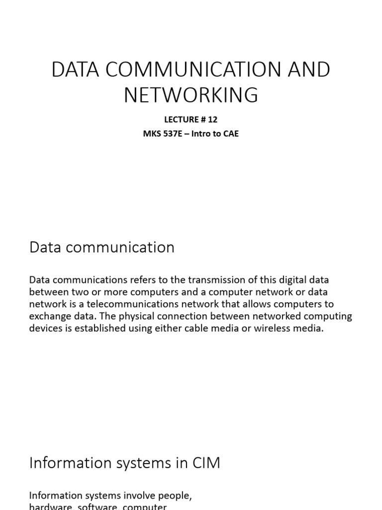 Lecture 12 - Data Communication and Networking | PDF | Computer Network | Network Topology