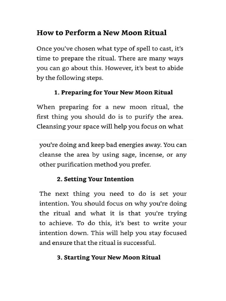 NEW MOON Ritual | PDF