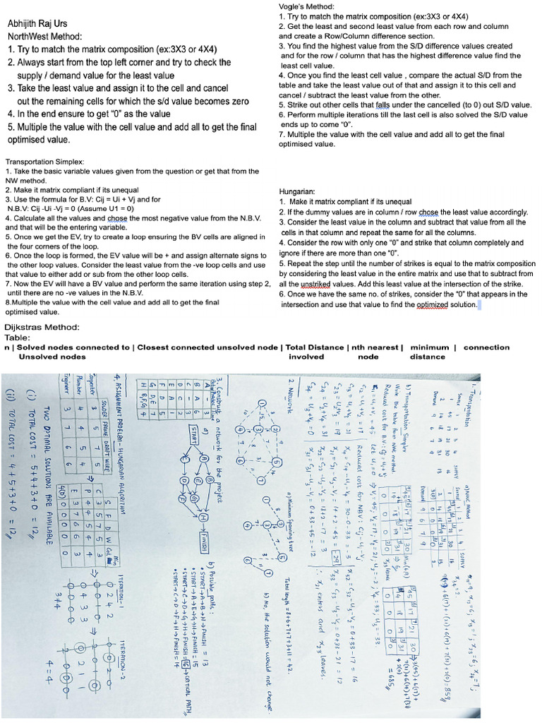 OR Final Exam Cheat Sheet-24 | PDF