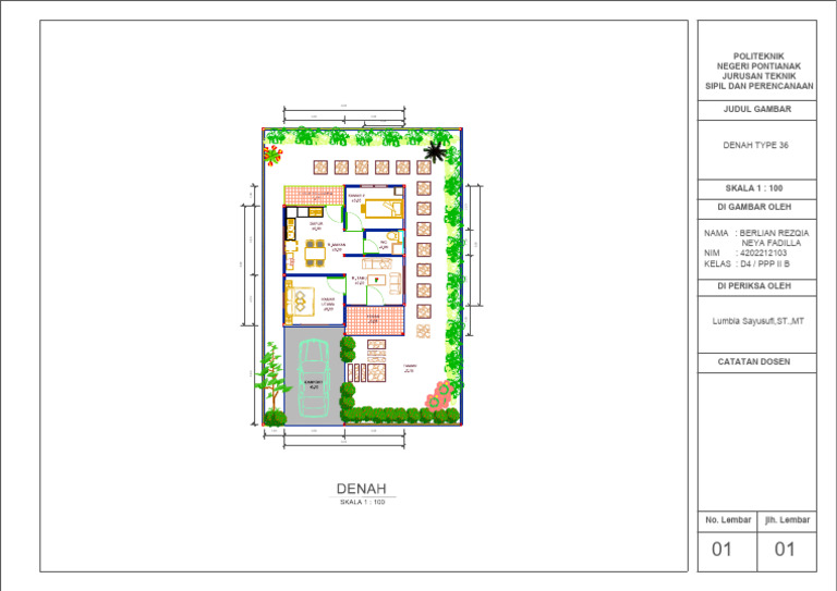 DENAH 36 BERLIAN REZQIA (1) - Model | PDF