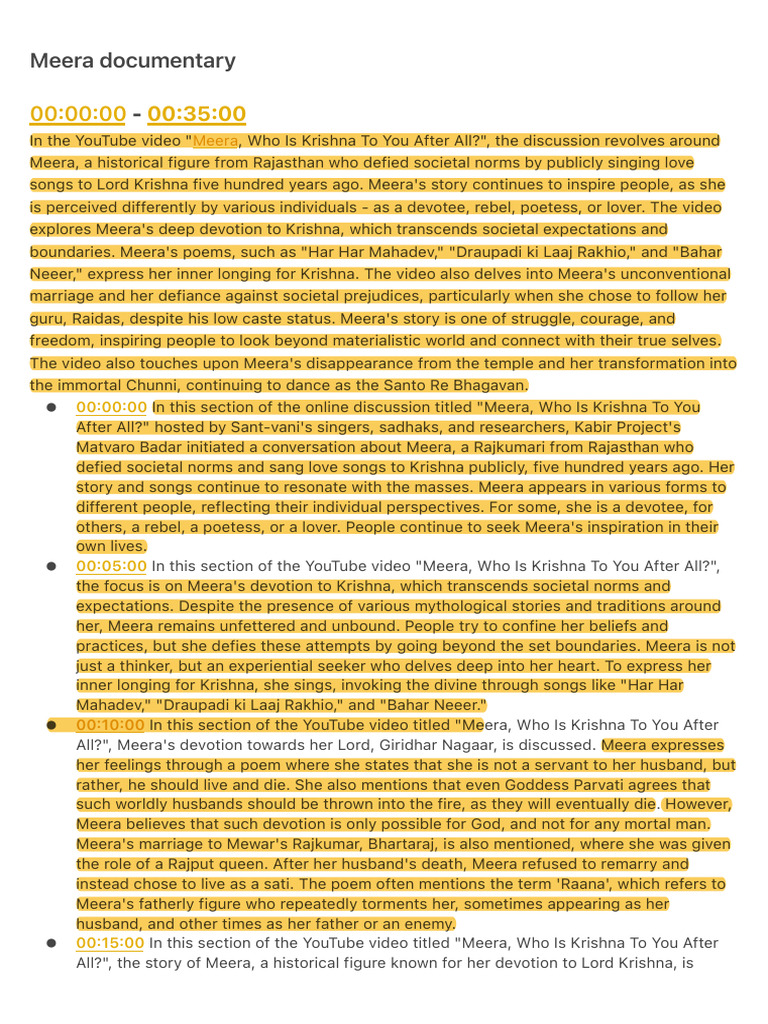 Meera Documentary | Download Free PDF | Krishna | Hinduism