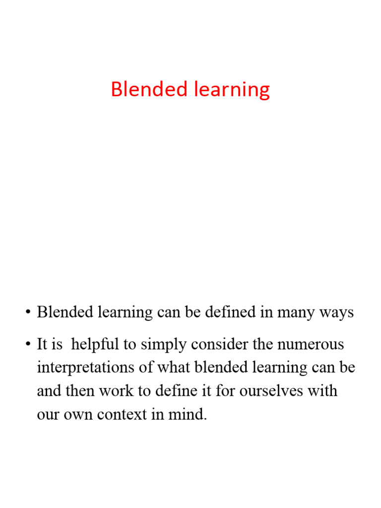 Blended Learning | PDF | Learning | Educational Assessment