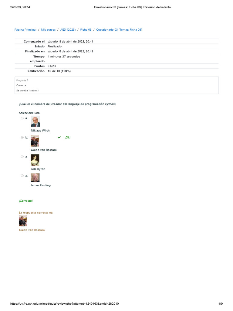 Cuestionario 03 (Temas - Ficha 03) | PDF | Python (lenguaje de programación) | Programación de ...