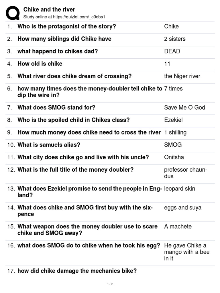 Literature - Chike and The River | PDF | Travel