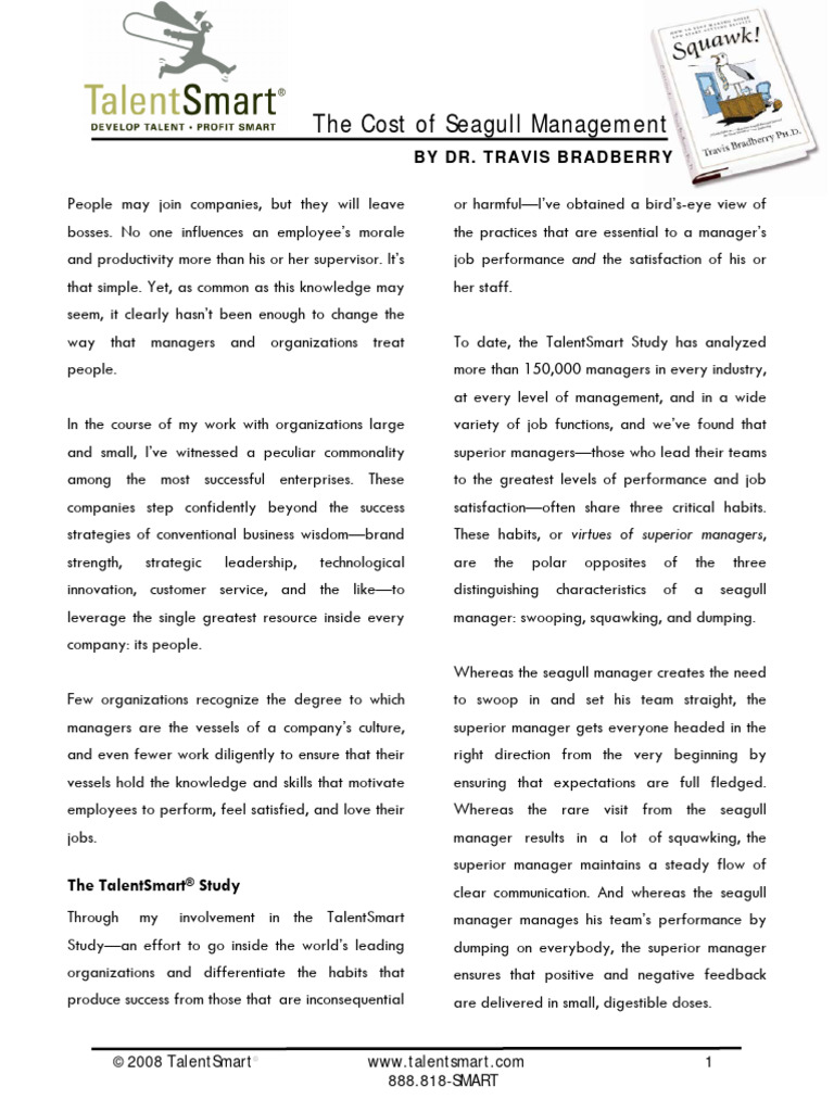 The Cost of Seagull Management | PDF | Self-Improvement