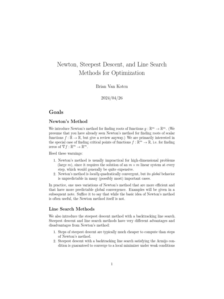 19 Newton Method | Download Free PDF | Mathematical Optimization | Mathematical Analysis