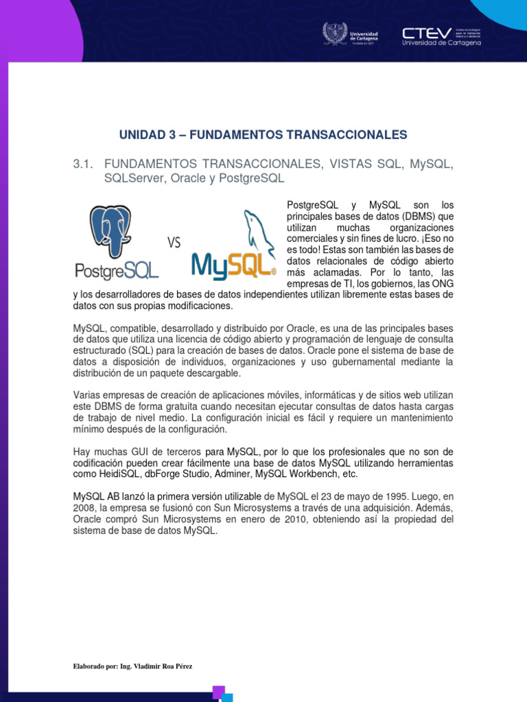 Módulo 3 - Base de Datos Ii | PDF | Mi sql | Bases de datos