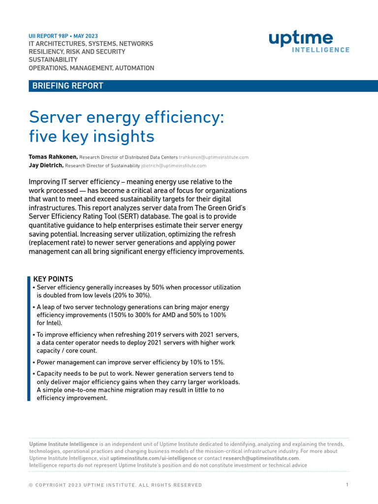 Server Energy Efficiency 5 Key Insight | PDF | Multi Core Processor ...