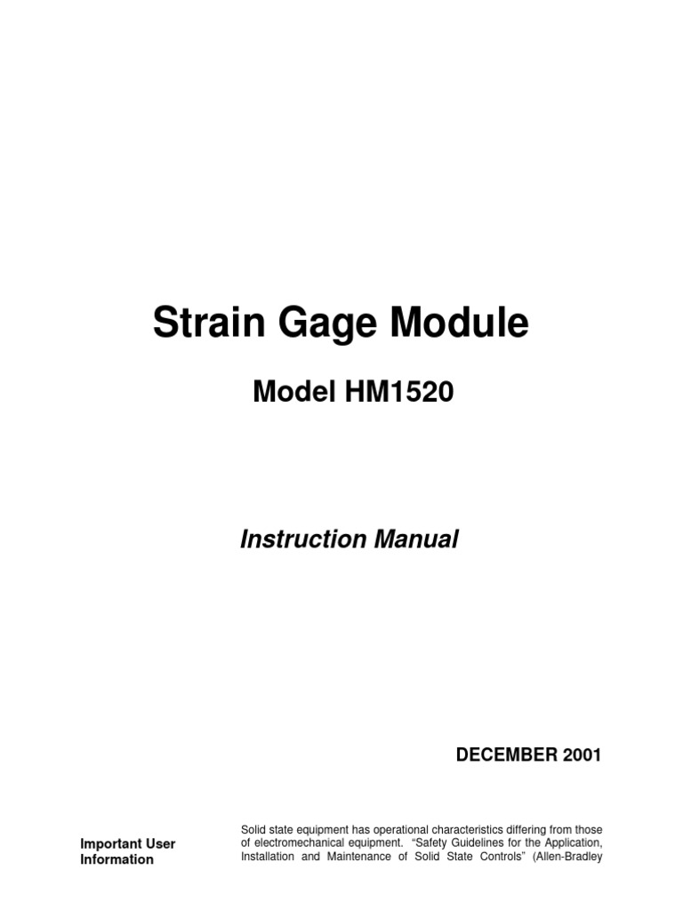 hm1520 Strain Gage Module | Download Free PDF | Programmable Logic Controller | Input/Output