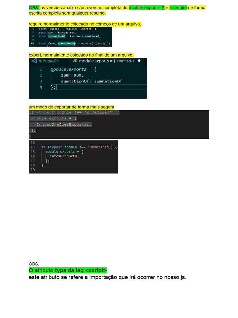 Module - Export e Require Exportar e Importar Funções Entre Diferentes ...