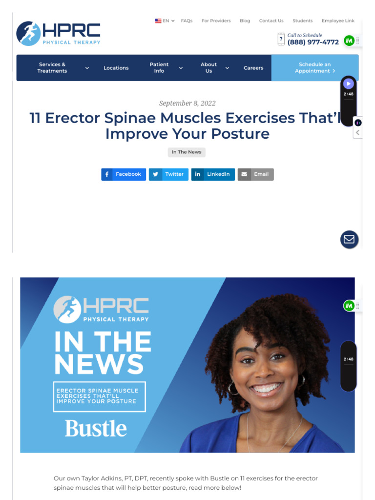 Erector Spinae Exercises for Posture | PDF | Musculoskeletal System ...