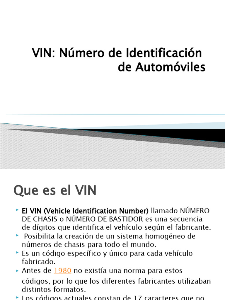 Guía Completa del Número VIN de Vehículos | PDF | Estilos de carrocería ...