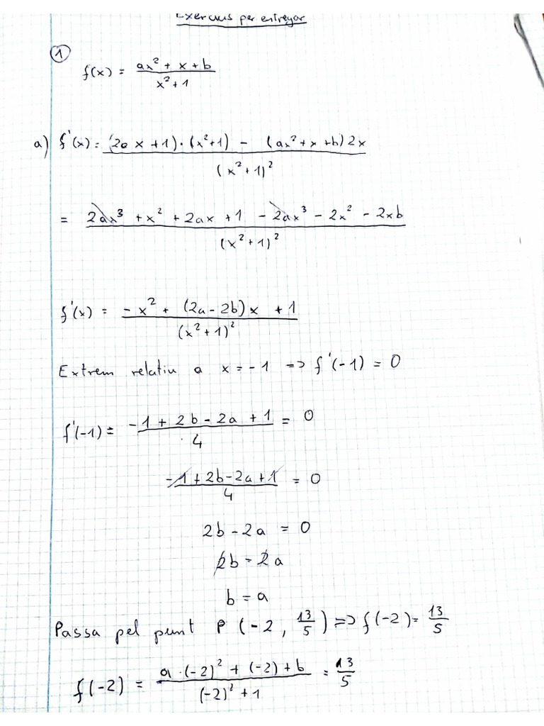 Solucions Exercicis Derivades Entregar | PDF