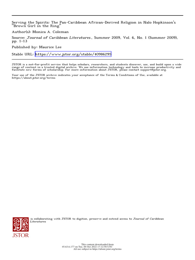 Serving The Spirits Brown Girl in The Ring | PDF | Santería