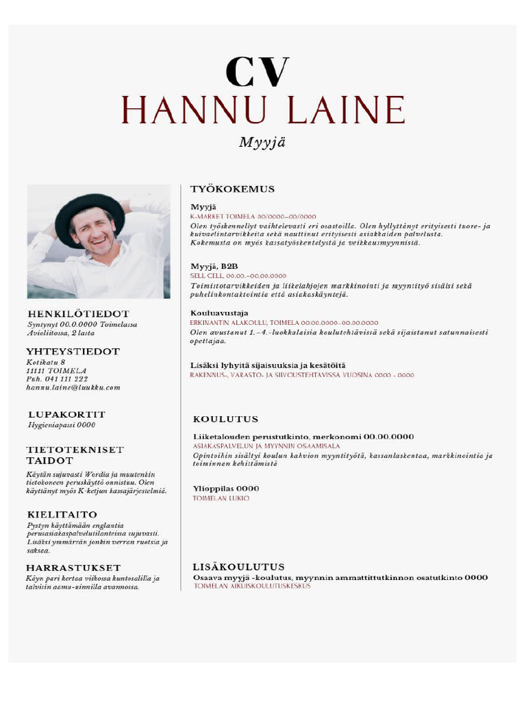 Myyjä Hannu-Laine CV | PDF