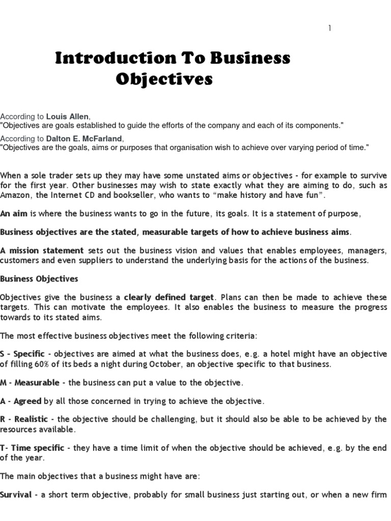 Introduction To Business | PDF | Goal | Profit (Accounting)