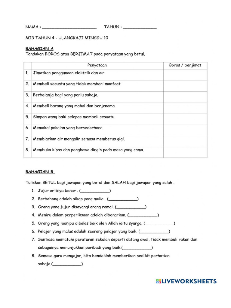 MIB TAHUN 4 | PDF