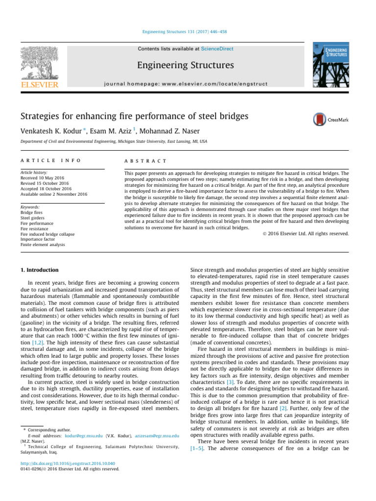Fire Safety Strategies for Steel Bridges | PDF | Bridge | Concrete