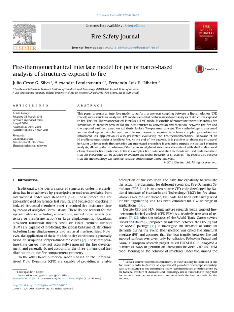 Fire-Thermomechanical Interface Model For Performance-Based Analysis of ...