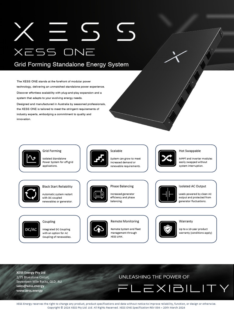 XESS ONE REV Specification REV 004 | PDF | Alternating Current | Direct ...
