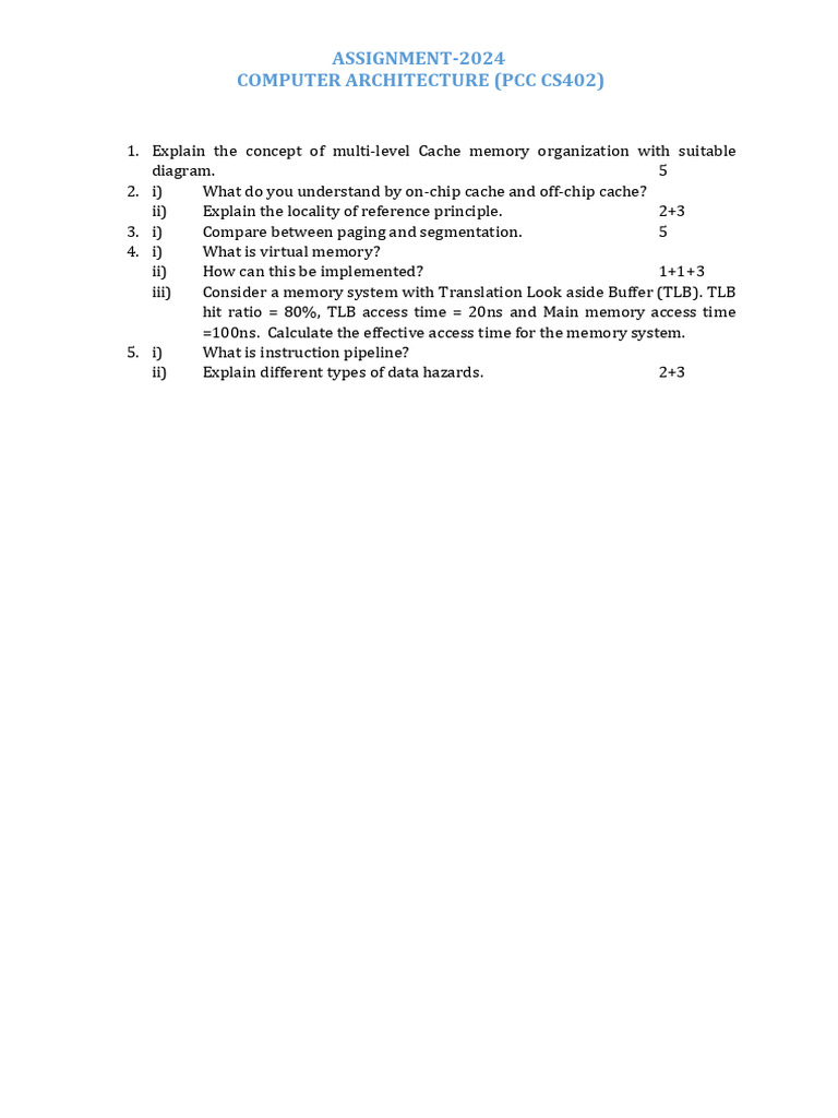 Computer Architecture (PCC Cs402) | PDF