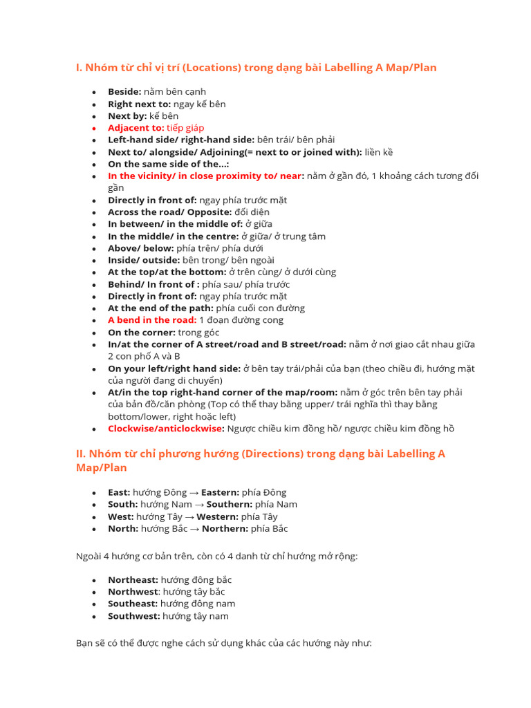 Map Vocab Listening | PDF