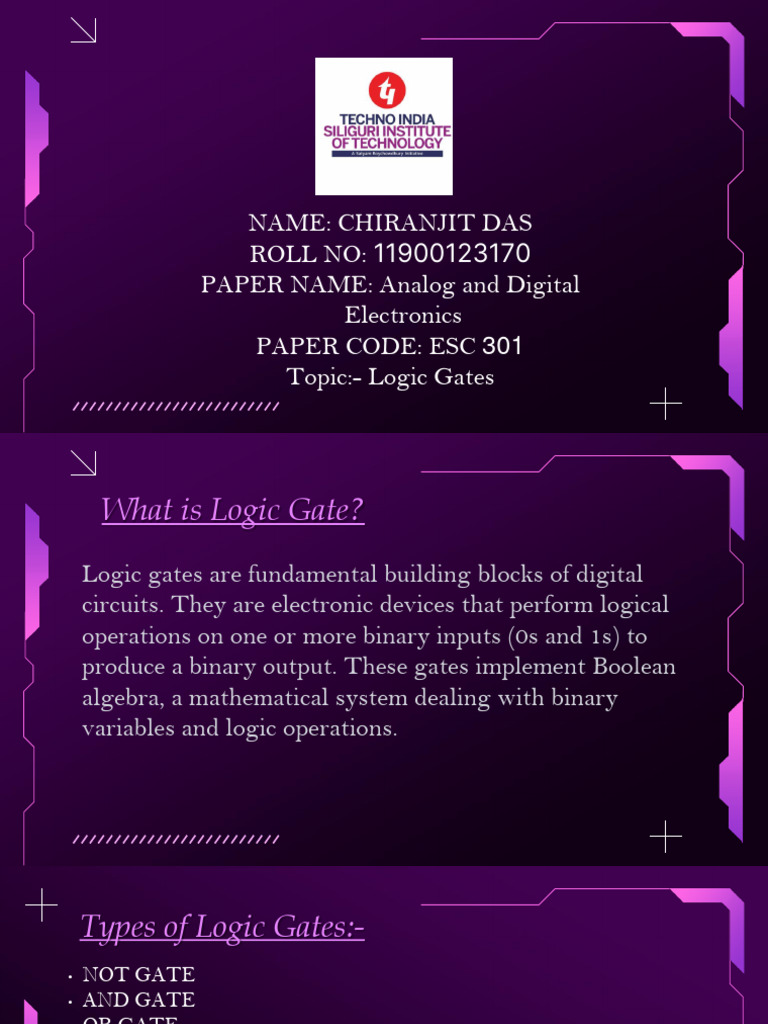 CHIRANJIT-DAS-11900123170-Analog and Digital Electronics | PDF | Logic Gate | Boolean Algebra