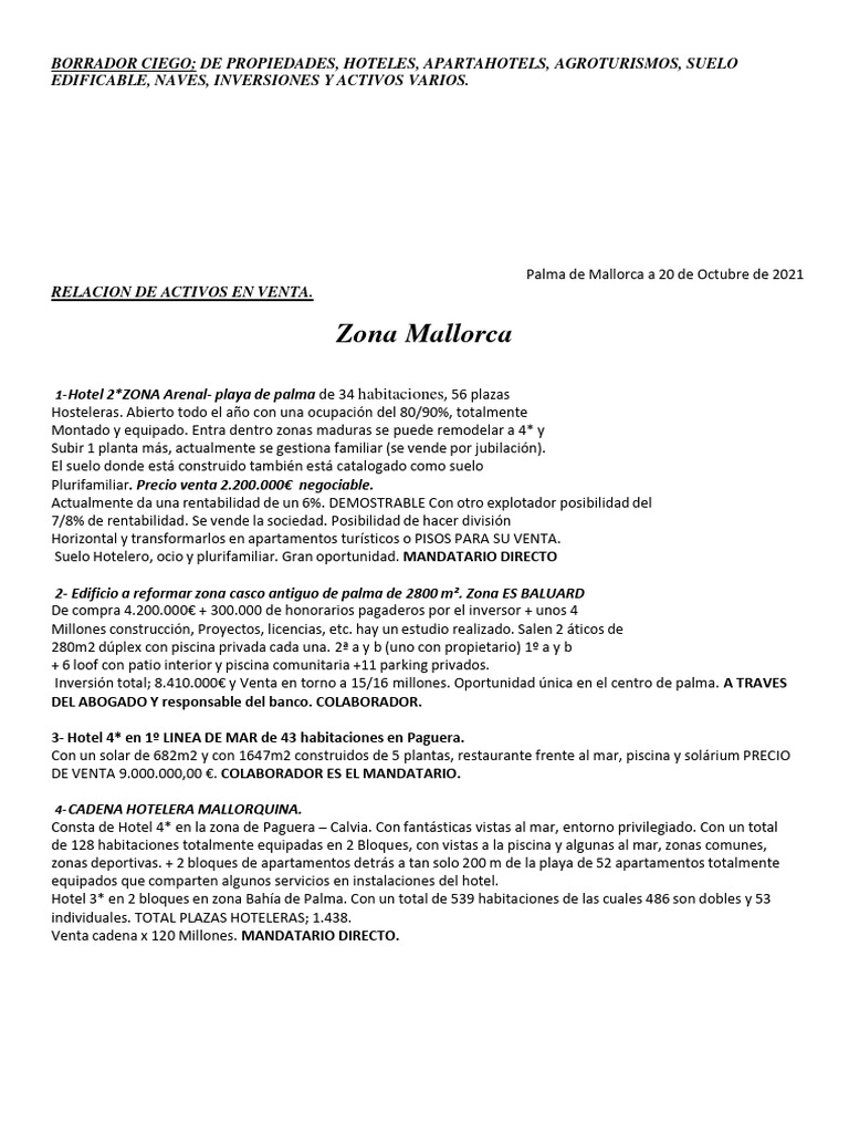 Listado Total Activos Octubre 2021 | PDF | Hotel | Apartamento