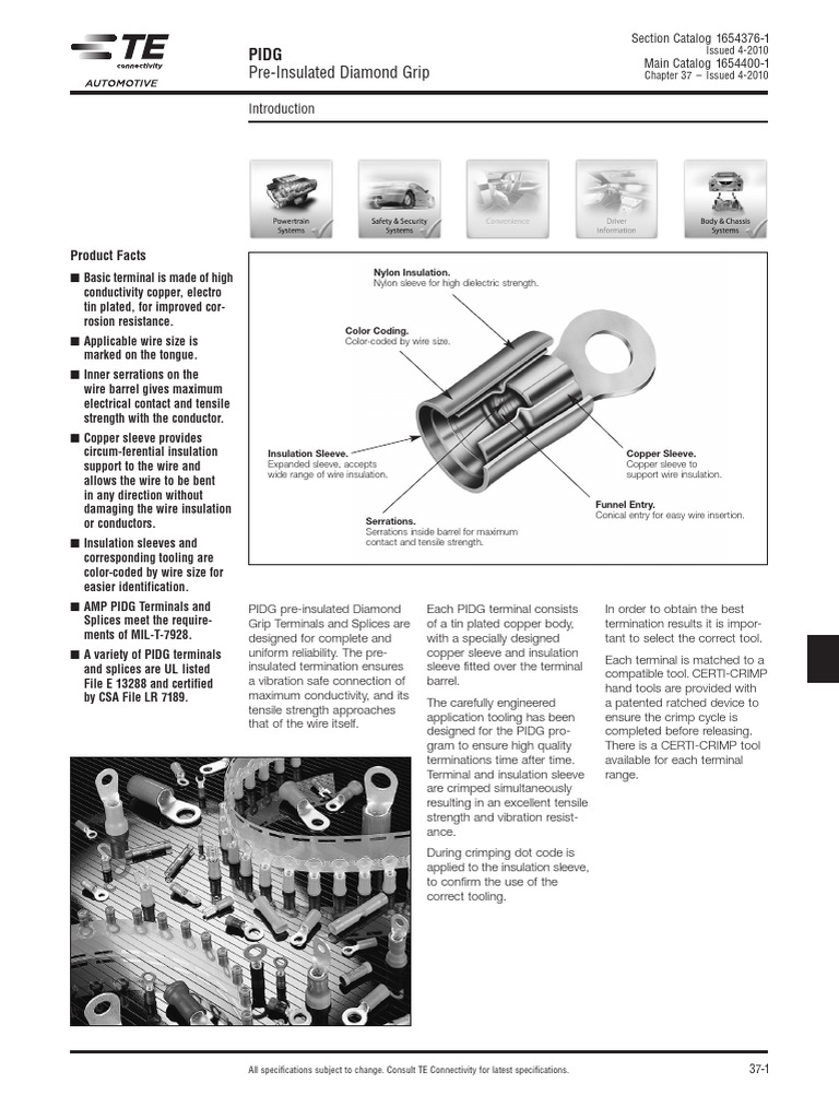 PIDG Pre-Insulated Terminals Overview | PDF | Wire | Insulator ...