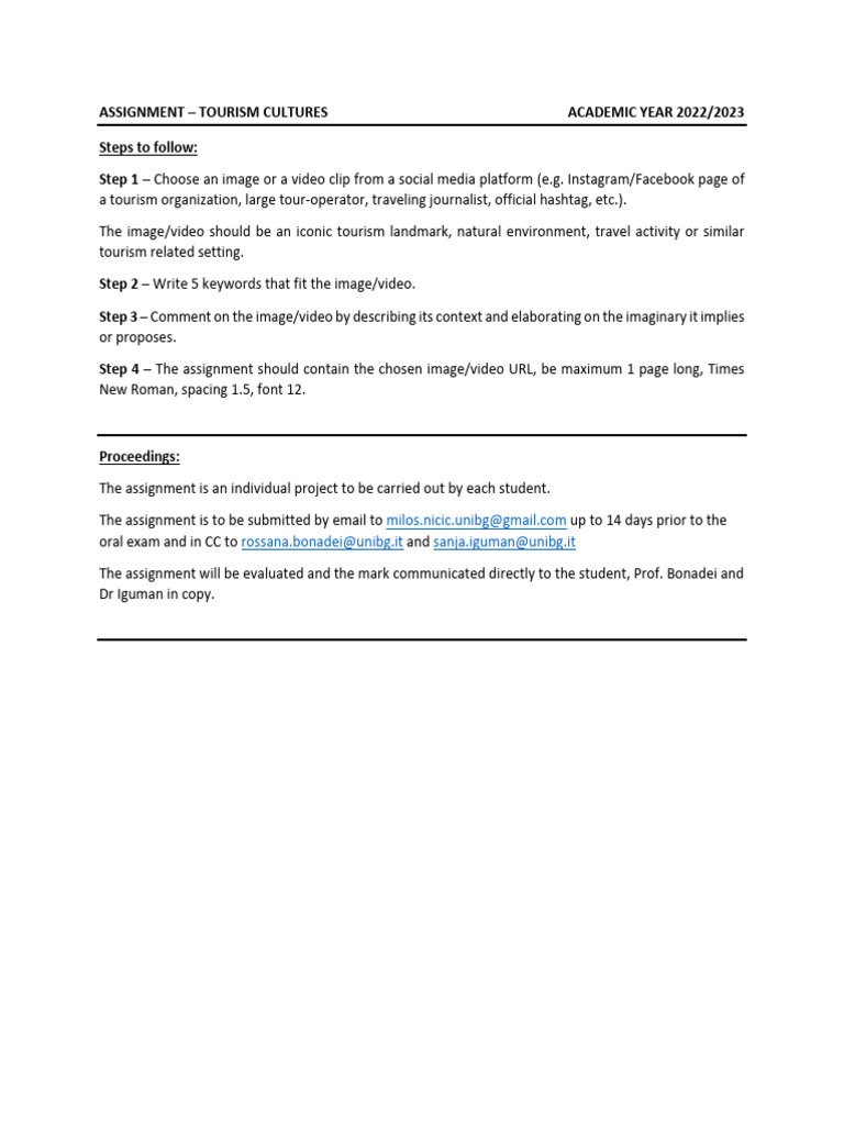 Tourism Cultures Assignment Guide | PDF
