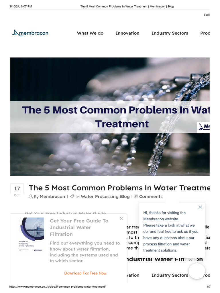 The 5 Most Common Problems in Water Treatment - Membracon - Blog | PDF ...