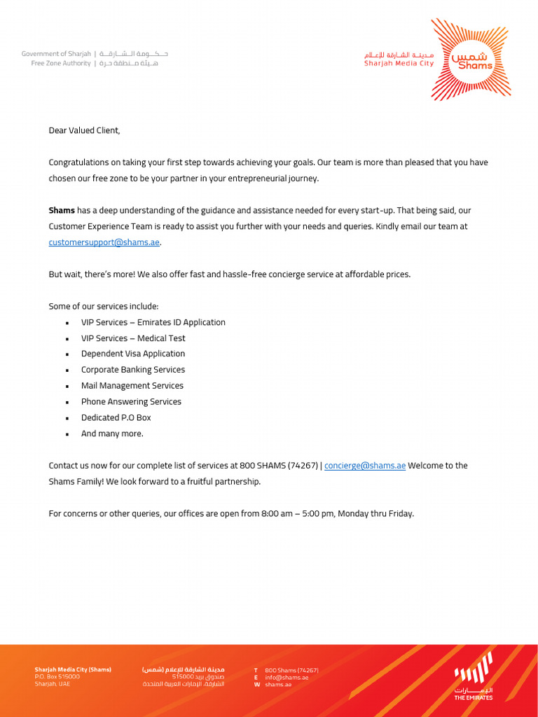 Welcome Letter | PDF