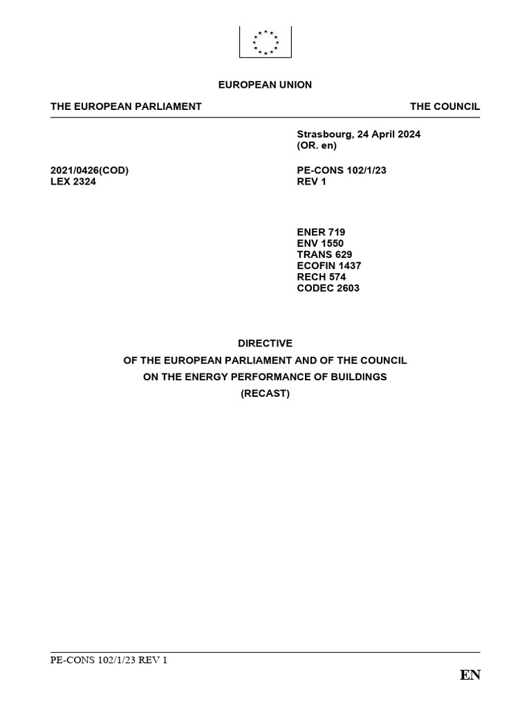 Epbd 2024-En | PDF | Renewable Energy | Efficient Energy Use