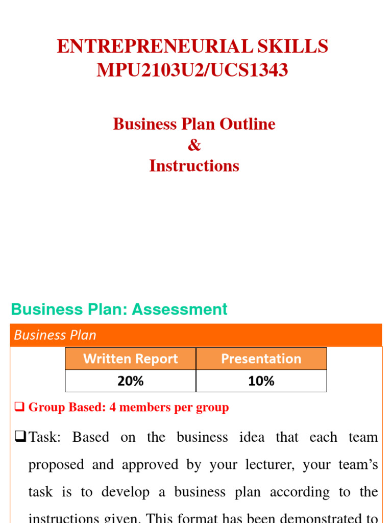 Business Plan Outline & Instructions | PDF | Business | Business Economics